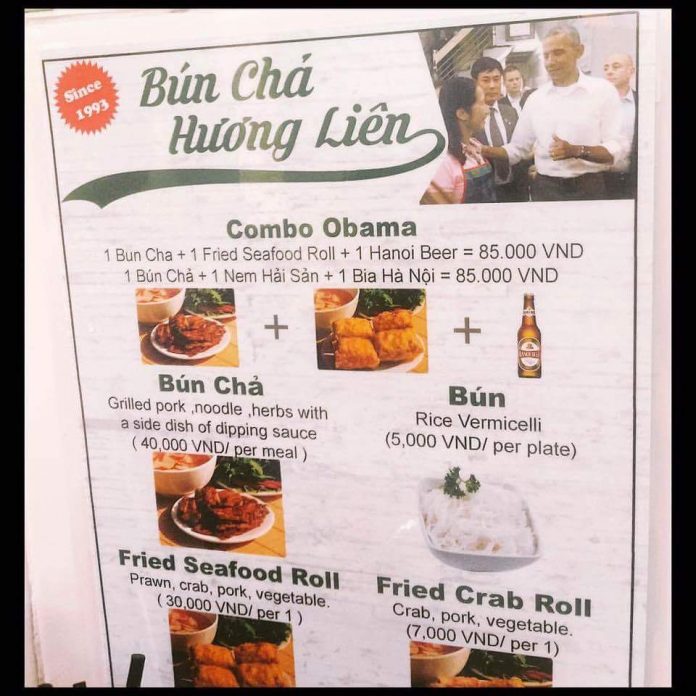 Bun Cha Huong Lien — An “excellent” dish as the praise of President ...