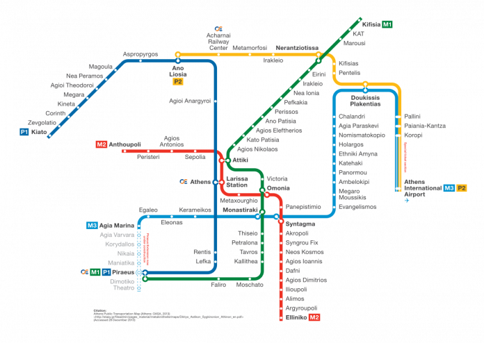 Athens Metro Map - Living + Nomads – Travel tips, Guides, News ...